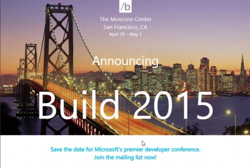 Microsoft Build 2015 findet vom 29.April bis 1.Mai (mit Windows 10 im ...