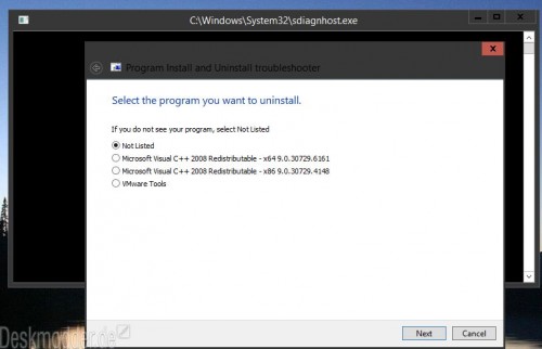 Aus dem Windows Reparatur Utility MSICUU2.exe wurde nun ein Fixit ...