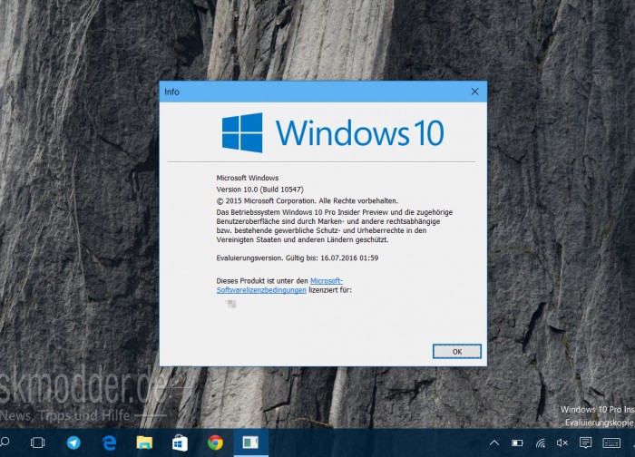 Galerie: Windows 10 Insider Preview Build 10547 - Deskmodder.de