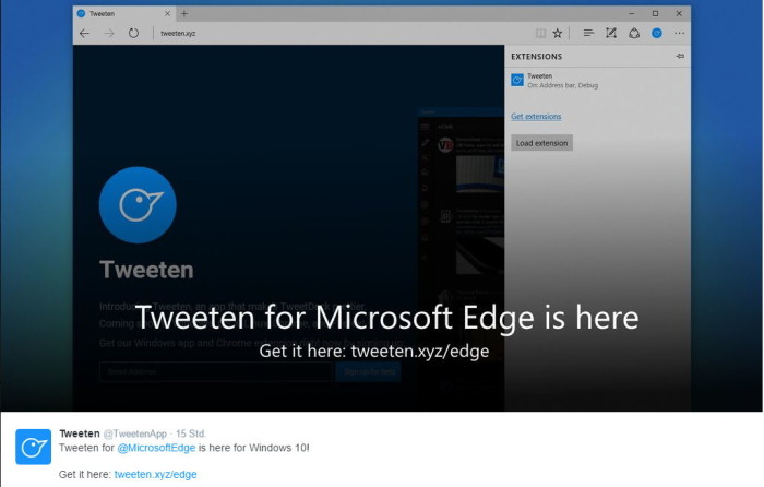 Tweeten als Microsoft Edge Erweiterung verfügbar - Deskmodder.de