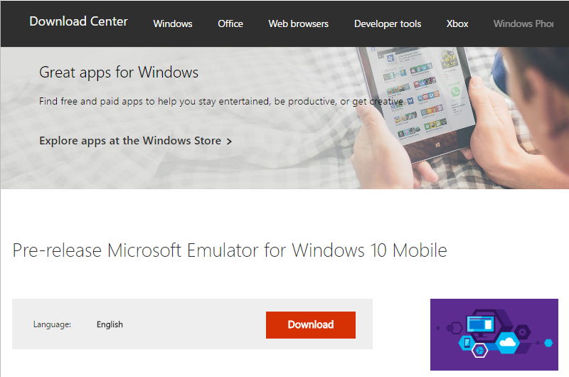 Windows 10 Mobile Build 14383 Emulator geleakt und der Link zum SDK ...