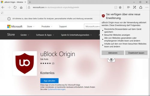 uBlock Origin endlich im Microsoft Store für den Edge als Erweiterung - Deskmodder.de