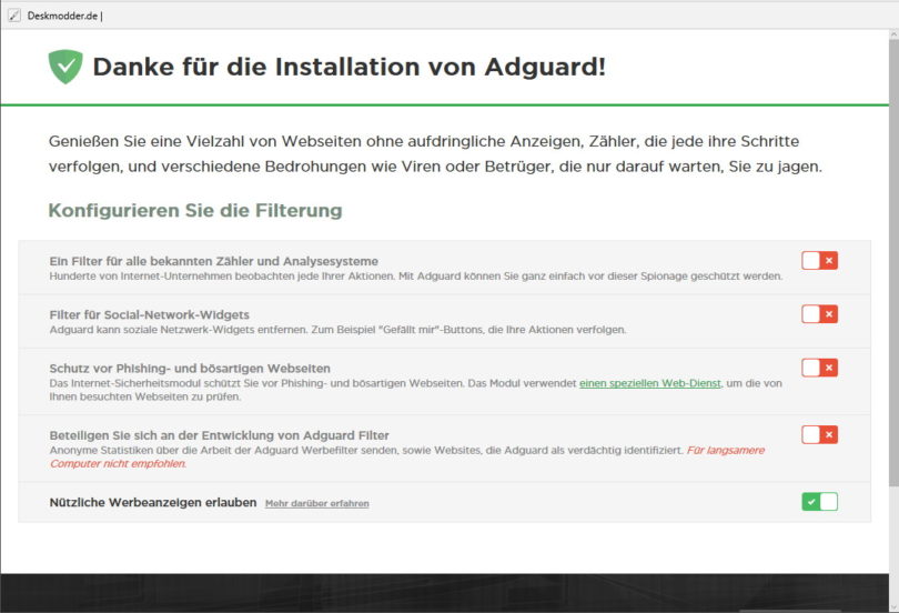 Adguard AdBlocker für den Microsoft Edge als Erweiterung steht nun ...