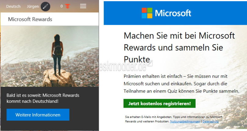Microsoft Rewards in Deutschland nun Online (kurze Anleitung ...