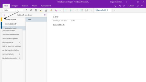 OneNote mit neuem Design und Funktionen Windows 10 (Mobile) - Deskmodder.de