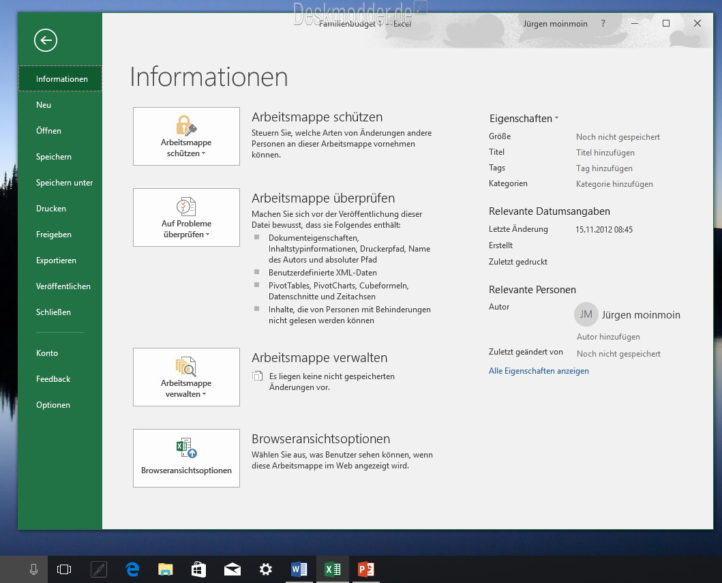 Microsoft Office Desktop Apps einmal angeschaut (Windows 10 ...