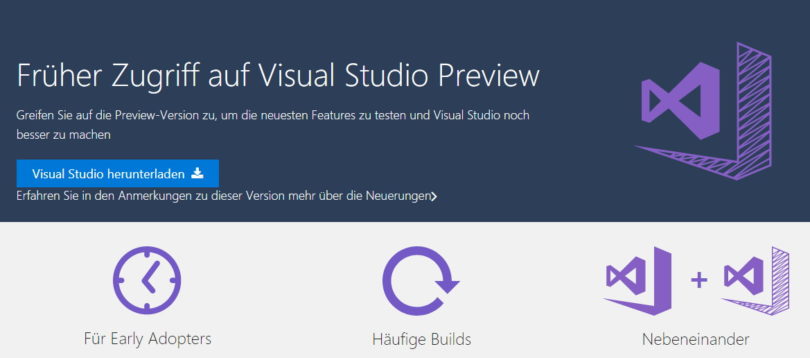 Visual Studio 2017 15.3.0 Preview 4 steht zum Download bereit ...