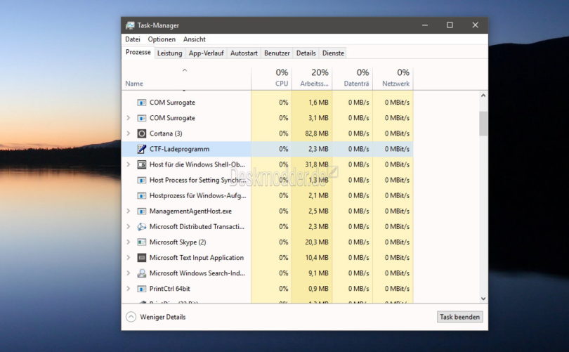 CTF-Ladeprogramm (ctfmon.exe) startet permanent mit der Windows 10 1709 Fall Creators Update ...