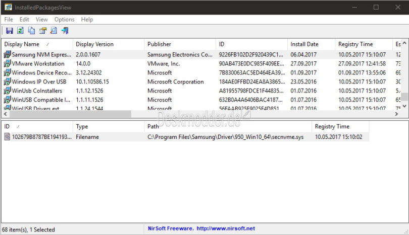 InstalledPackagesView - Installierte Software in der Registry und Ordnern anzeigen lassen ...