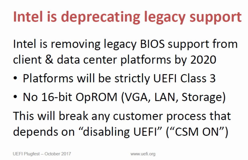 Intel: Legacy Bios wird ab 2020 abgeschafft - Man setzt auf UEFI Class ...