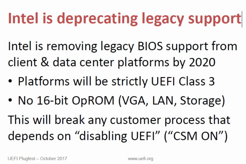 Intel: Legacy Bios wird ab 2020 abgeschafft - Man setzt auf UEFI Class ...