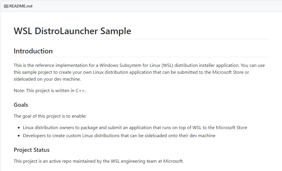 WSL Sample von Microsoft als Open Source für Linux Distributionen ...