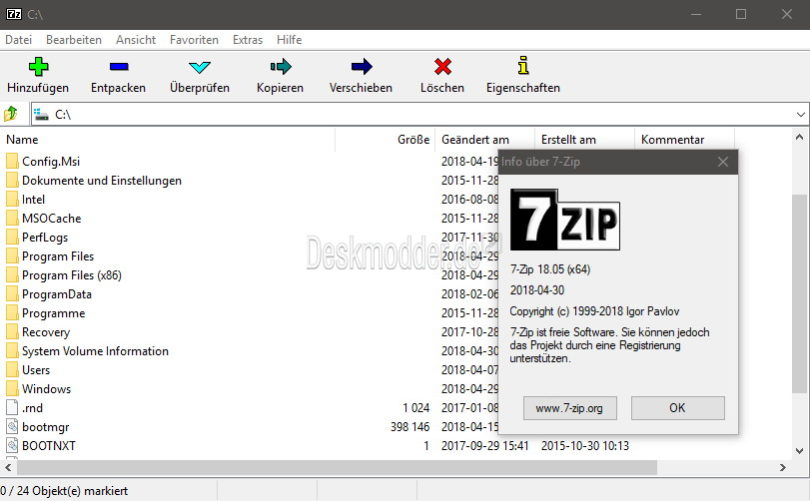 7-Zip 18.05 behebt Sicherheitslücke und steht zum Download bereit ...