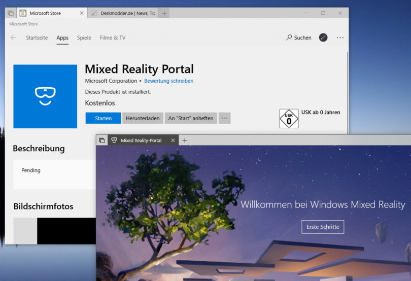 Mixed Reality Portal als App im Microsoft Store - Deinstallation dann ...