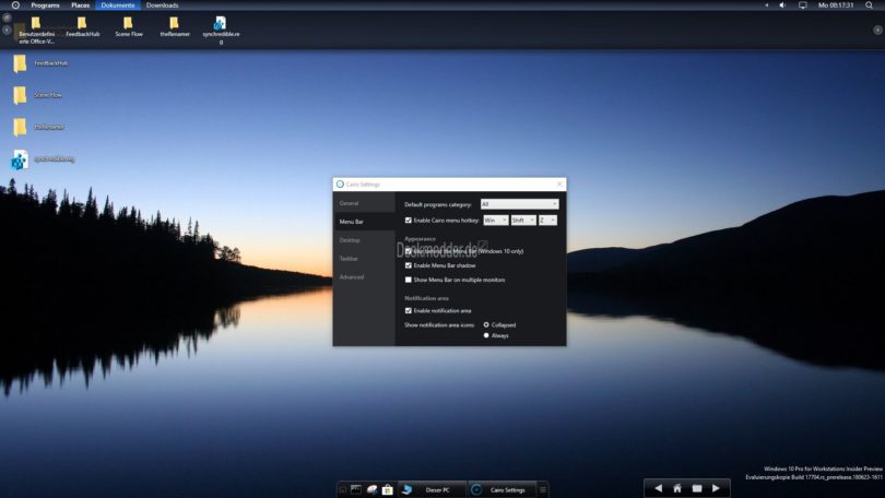 Cairo Desktop (CairoShell) Desktop Umgebung und Shell Ersatz für ...