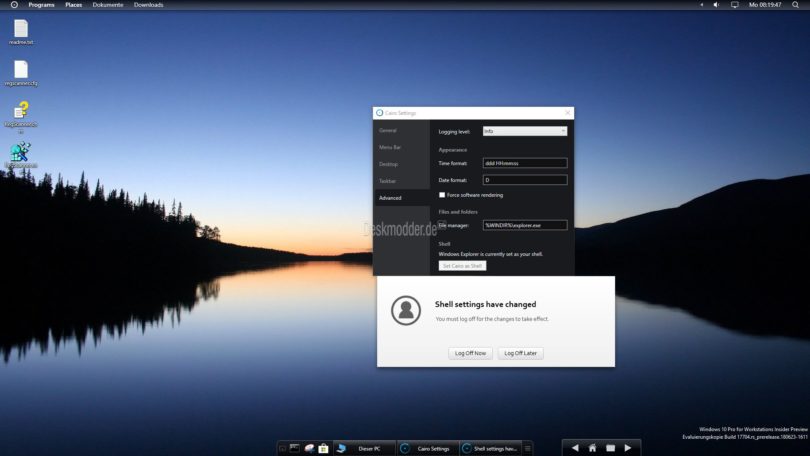 Cairo Desktop (CairoShell) Desktop Umgebung und Shell Ersatz für ...