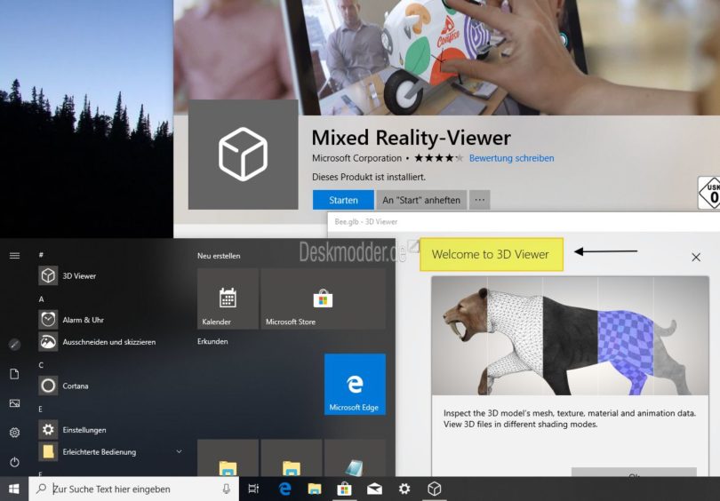 3D Viewer - Neuer Name für Mixed Reality Viewer in Windows 10 ...