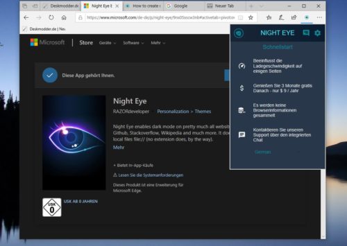 Night Eye als Microsoft Edge Erweiterung - Webseiten dunkel darstellen ...