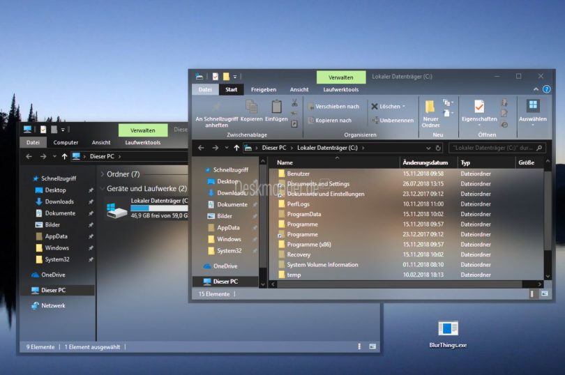 Acryllic im Datei Explorer der Windows 10 1809 und 1903 - Deskmodder.de