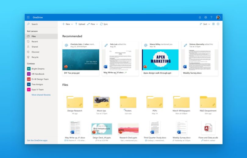 OneDrive bekommt auch neue Icons, Fluent Design und Funktionen ...
