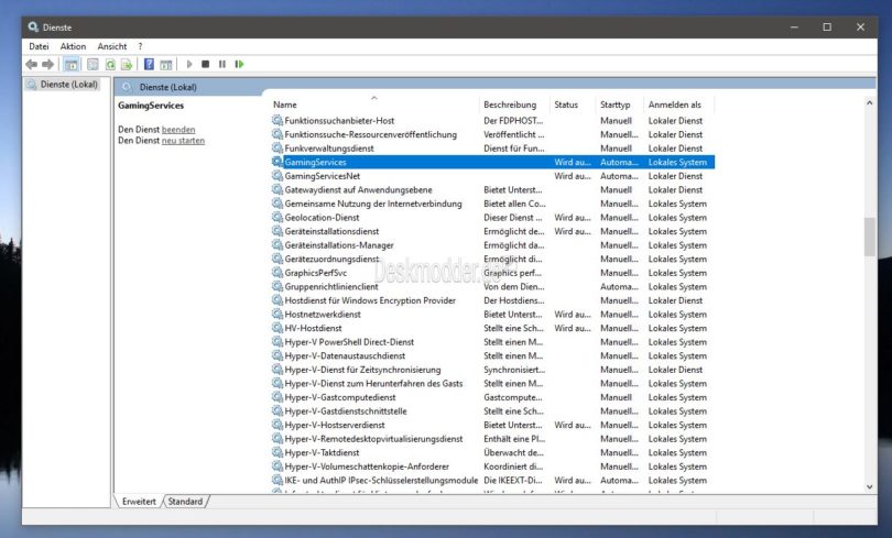 Gaming Services App installiert zwei neue Dienste unter Windows 10 für ...