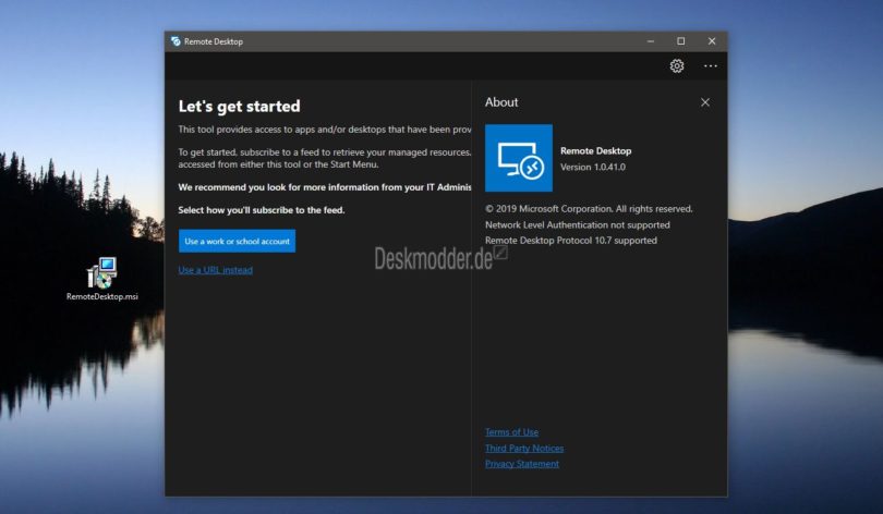 Remote Desktop Preview 1.0.41.0 als msi Installer - Deskmodder.de