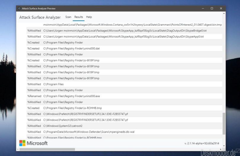 Attack Surface Analyzer 2 - Überwachen, was auf dem PC oder bei einer ...
