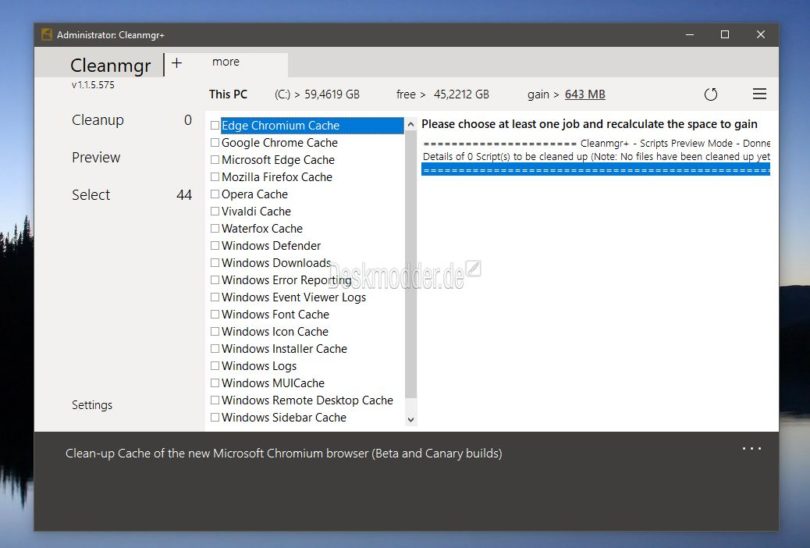 Cleanmgr+ 1.1.5 unterstützt nun offiziell Windows 10 1903 - Deskmodder.de