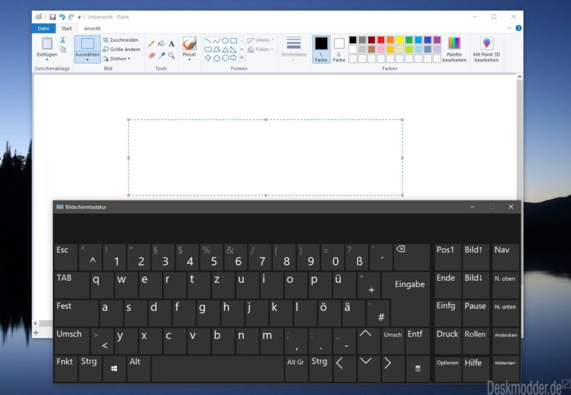 Paint (MSPaint) in der Windows 10 1903 kann nun mit der Tastatur ...