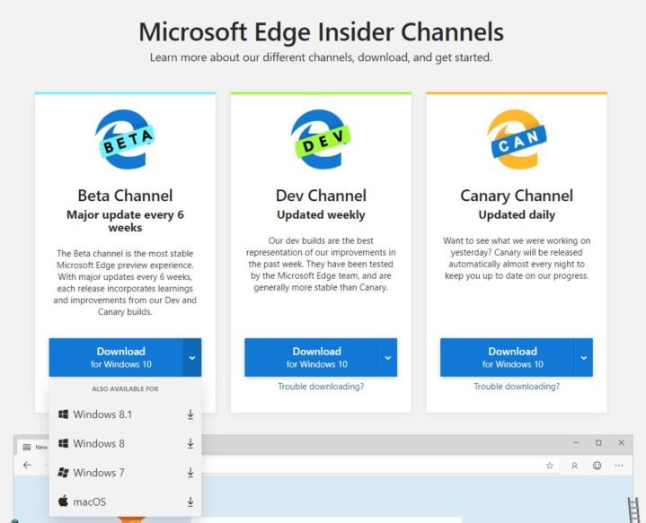 Microsoft Edge Beta steht nun offiziell zum Download bereit - Deskmodder.de