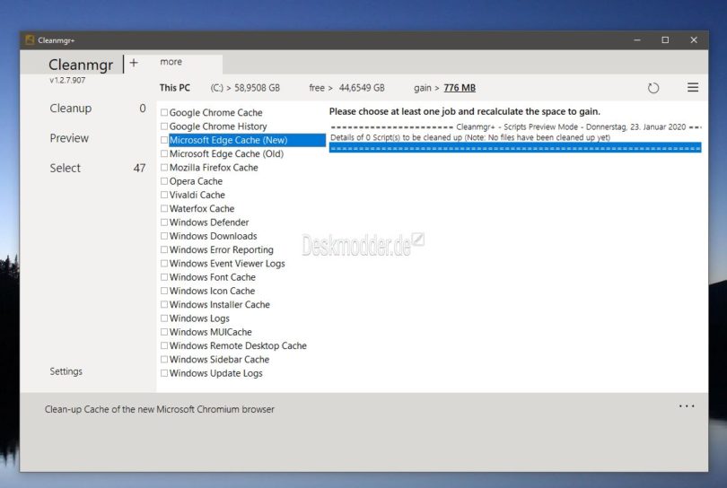 Cleanmgr+ unterstützt nun Windows 10 2004 und den Edge (Chromium ...