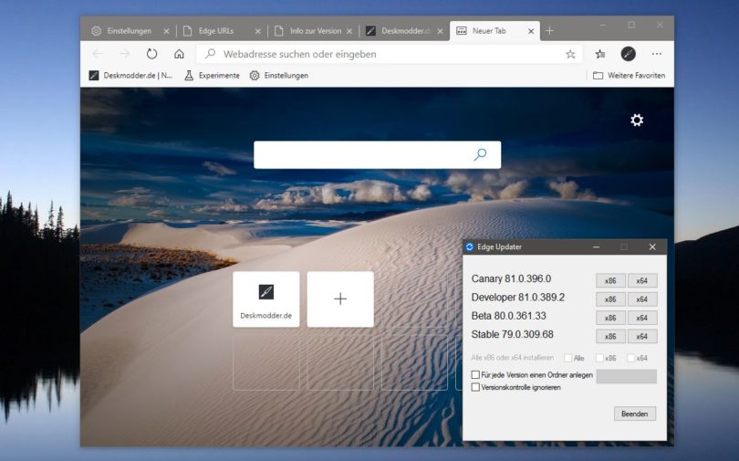 Microsoft Edge Stable 79.0.309.68 schließt nun auch die ...