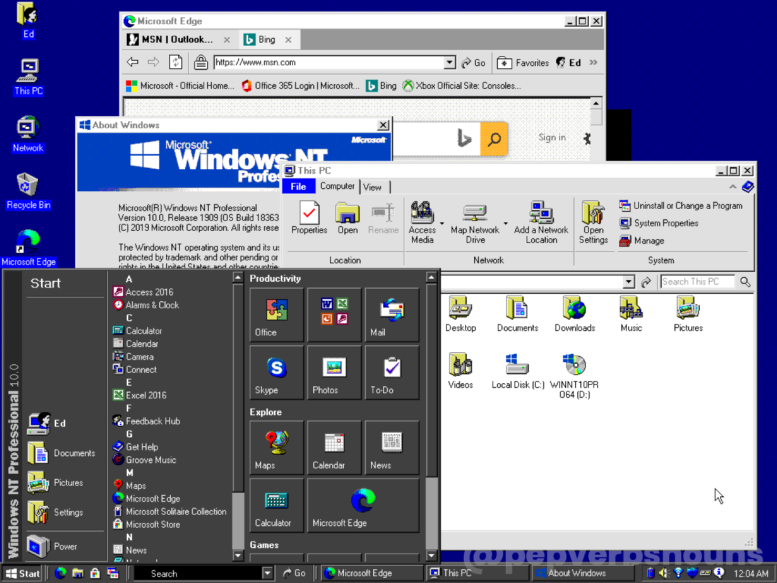 "Windows NT 10.0" als Mockup - Deskmodder.de