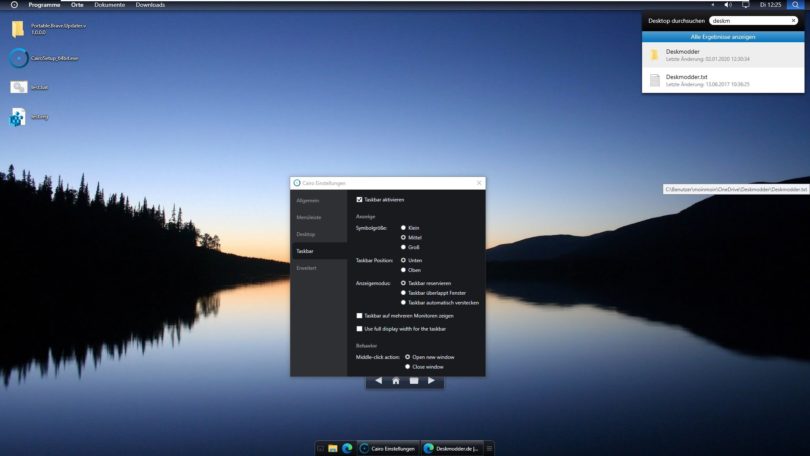 Cairo Desktop - Windows 10 und 7 Shell-Ersatz mit vielen Raffinessen ...