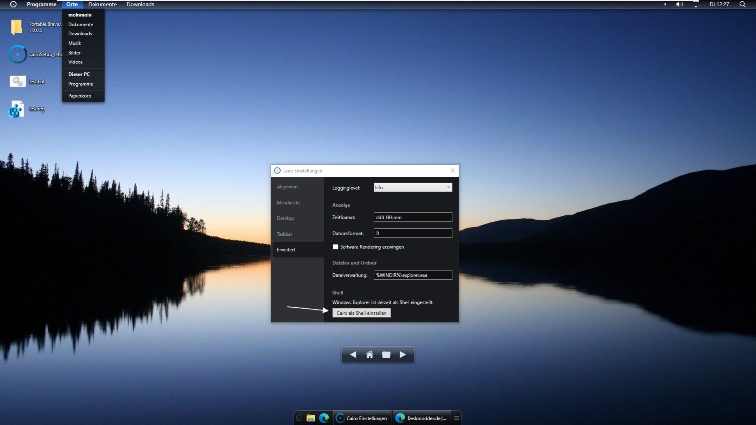 Cairo Desktop - Windows 10 und 7 Shell-Ersatz mit vielen Raffinessen ...
