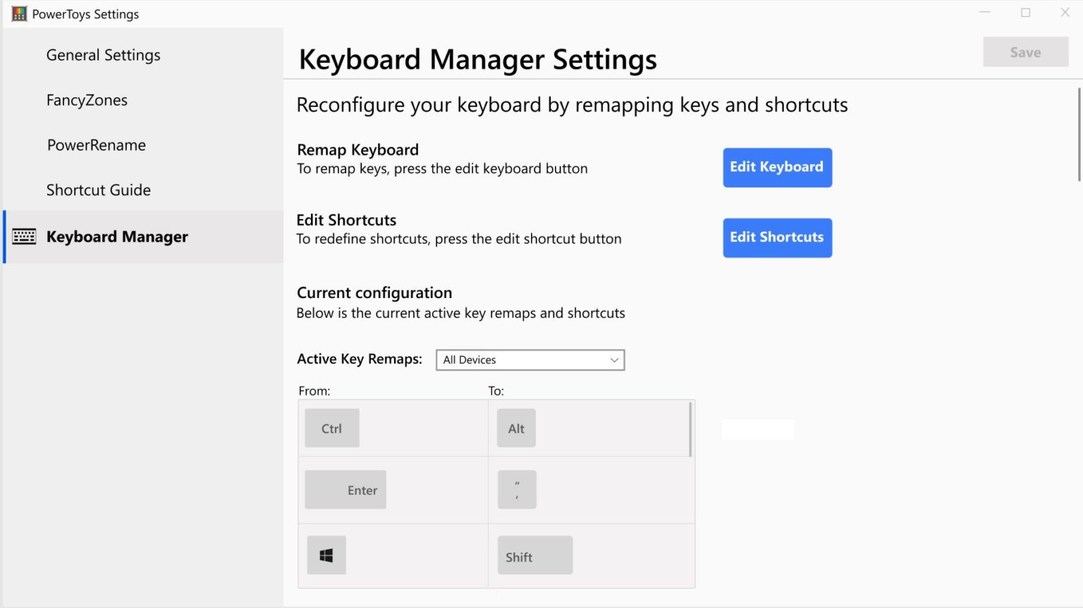 Keyboard Manager in den PowerToys wird kommen für Windows 10 ...