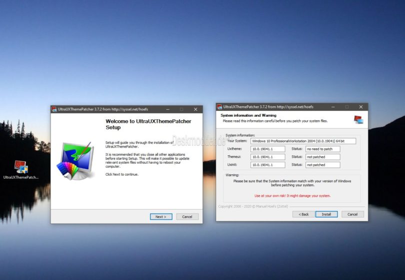 UltraUXThemePatcher 3.7.2 für die Windows 10 2004 und 20H2 - Deskmodder.de