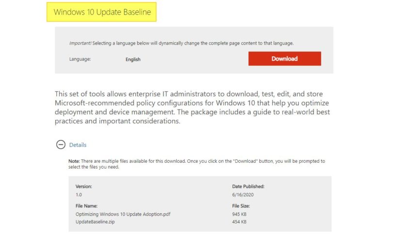 Windows 10 Update Baseline für eine effektivere Verwaltung von Updates ...