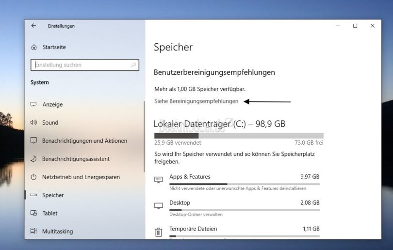 Archivierte Apps in den Windows 10 Einstellungen - Deskmodder.de