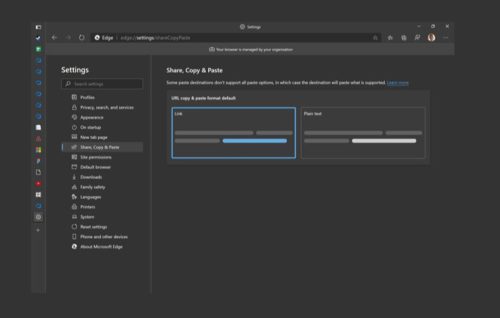 Microsoft Edge bekommt eine neue Funktion um eine URL im Link-Format ...