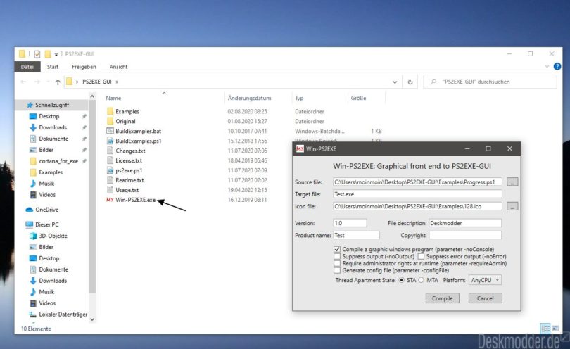 PS2EXE-GUI: PowerShell Skripte einfach in eine exe Datei umwandeln ...