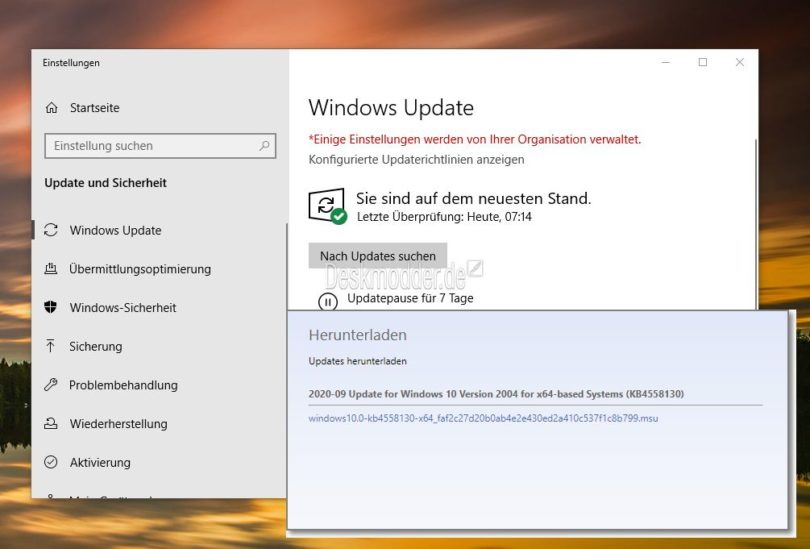 KB4558130 Intel Microcode Update Windows 10 2004 / 20H2 und weitere ...