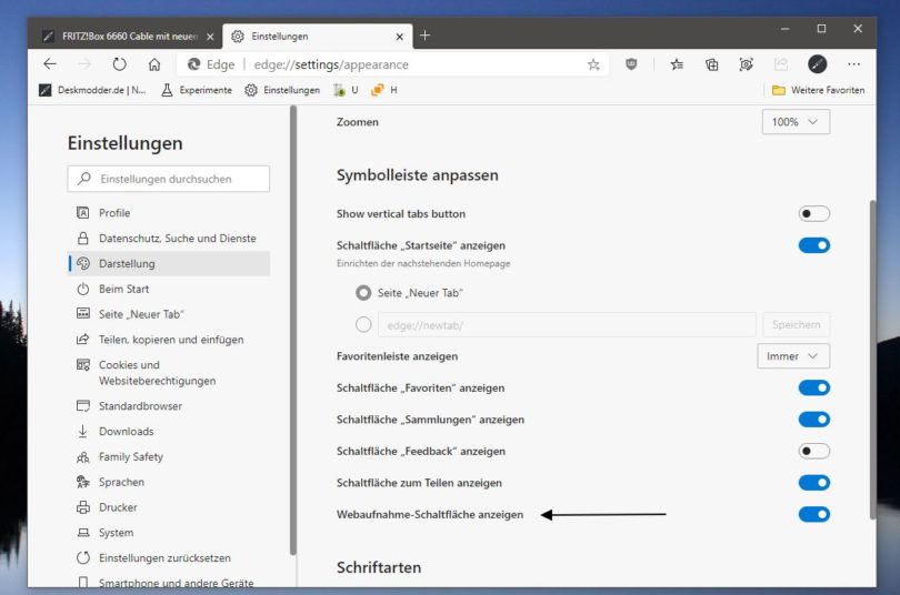 Microsoft Edge Webaufnahme erstellt Screenshot auch von der kompletten ...