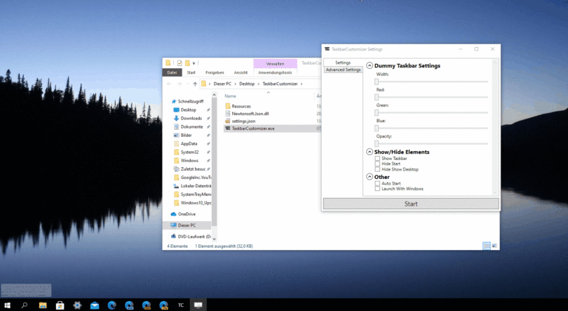 TaskbarCustomizer Windows 10 Taskleiste wie eine Dock-Leiste platzieren - Deskmodder.de