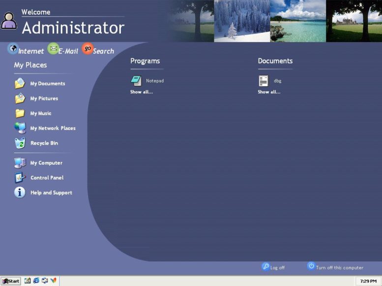 Windows XP (Whistler) Weitere versteckte Funktionen waren enthalten ...