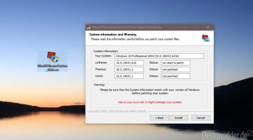 UltraUXThemePatcher 4.0.0 unterstützt nun die Windows 10 21H1 ...