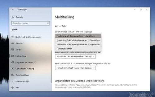 Microsoft Edge: Alt + Tab Tab-Auswahl kann nun im Browser selbst ...