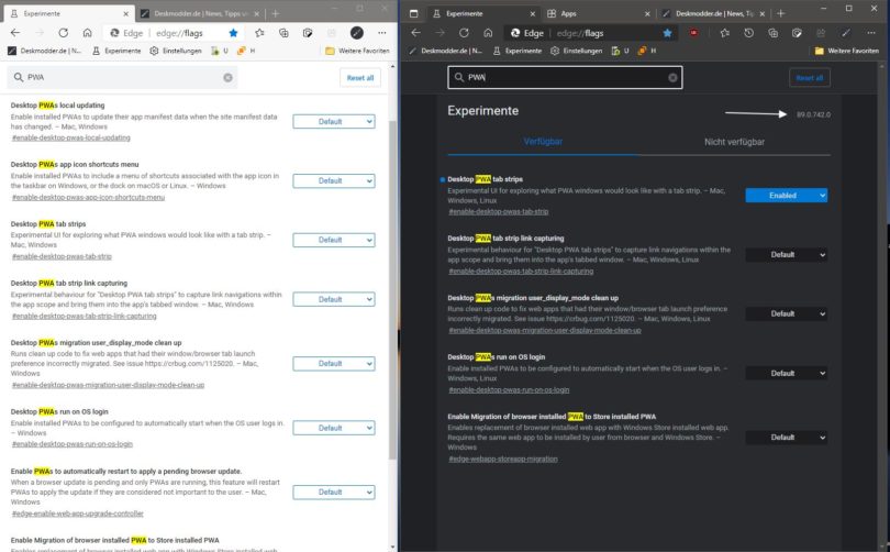 Microsoft Edge: Bei den PWA-Flags wurde aufgeräumt - Deskmodder.de