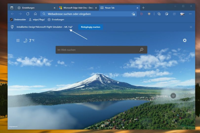 Microsoft Edge: Weitere Theme (Designs) zum Installieren im Edge Store ...