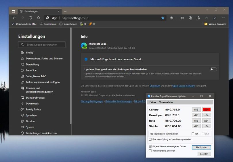 Microsoft Edge 89.0.752.1 ist im Dev-Kanal erschienen - Deskmodder.de